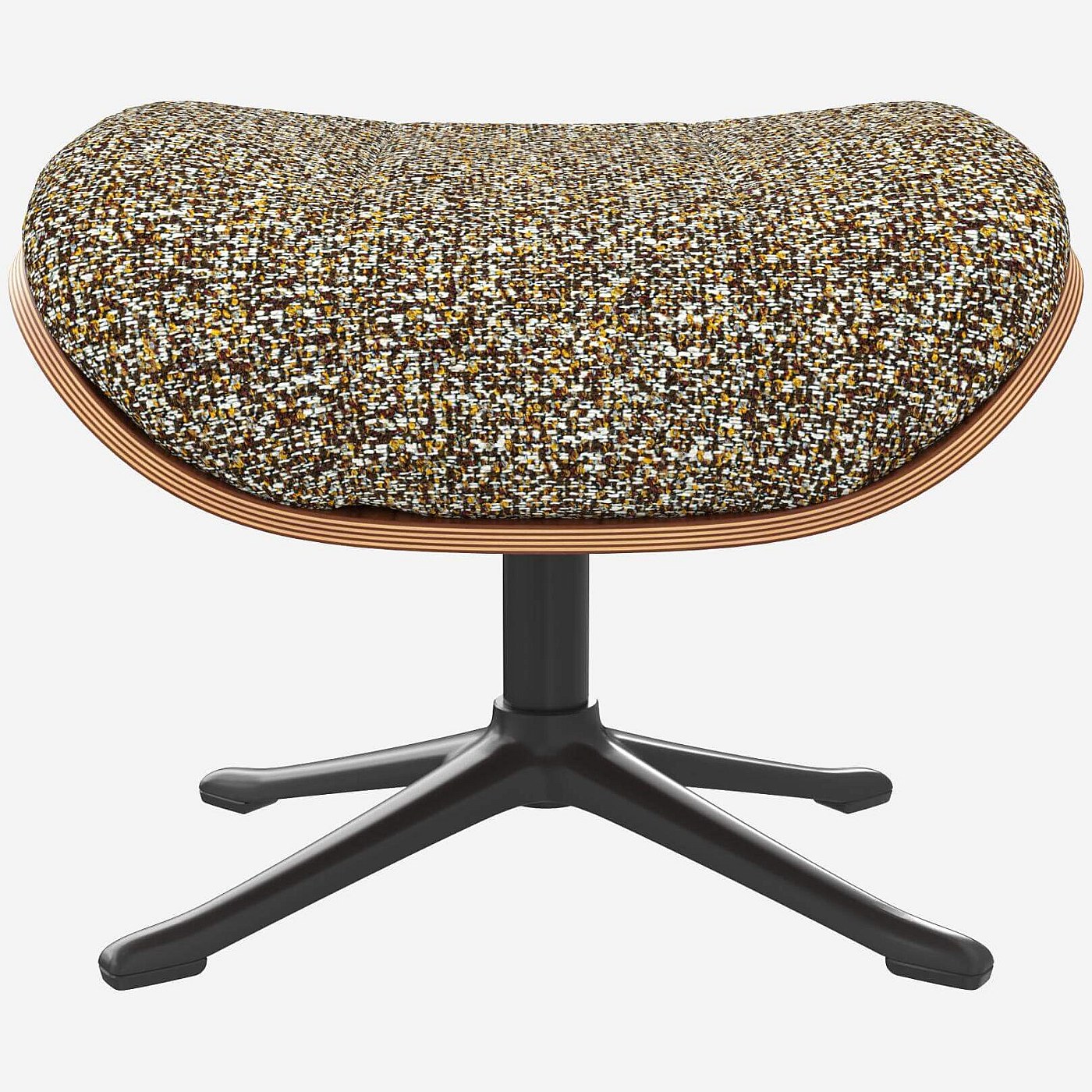 MARC Repose-pieds Noyer/Tissu Venezia Vert - Pied noir