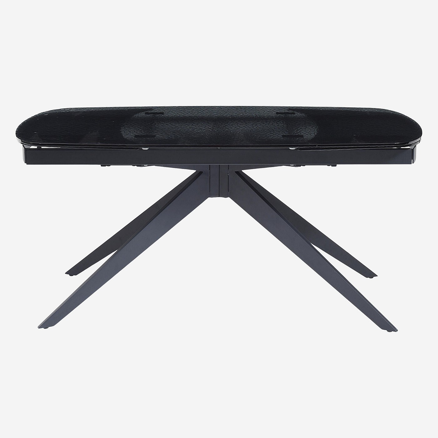 Tensie - Table rectangulaire extensible en verre trempé bullé - Noir