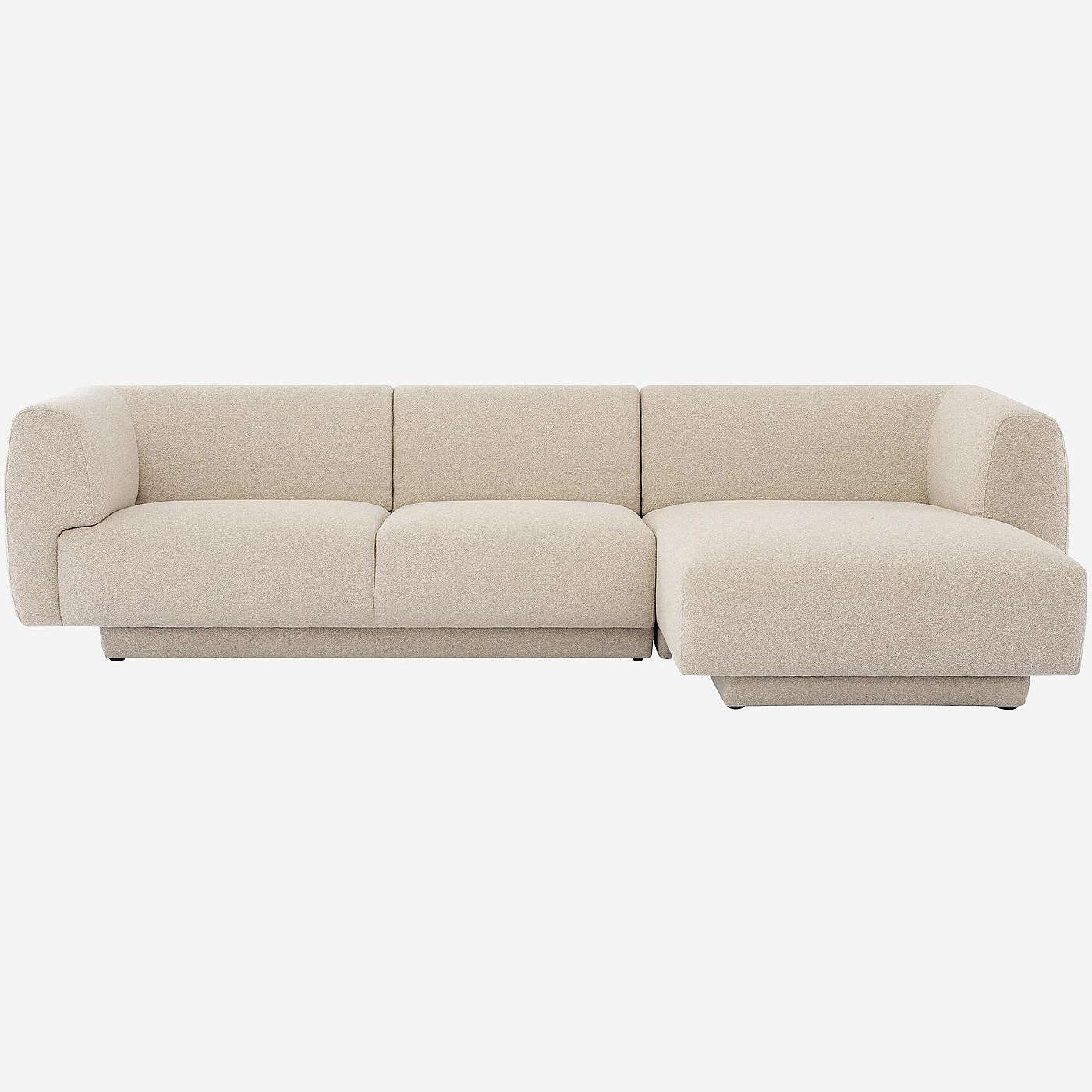 Austin - Canapé d'angle droit 4 places en tissu texturé - Beige vanille ...