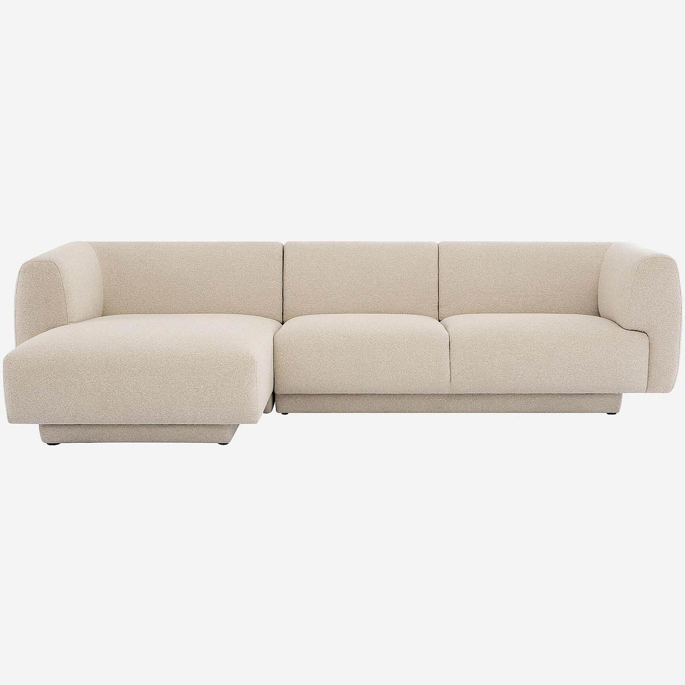 Austin - Canapé d'angle gauche 4 places en tissu texturé - Beige ...