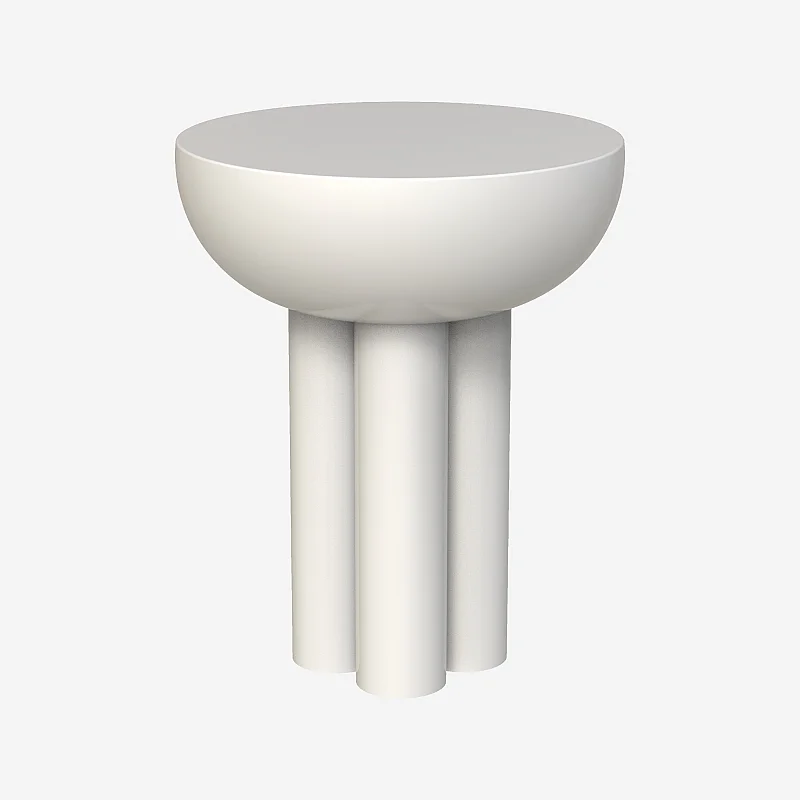 Esmée - Table d'appoint en métal avec piétement design - Ivoire brillant