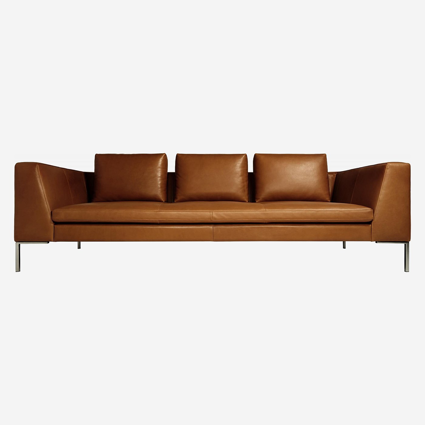Montino - Canapé 3 places en Cuir Vintage Leather - Cognac