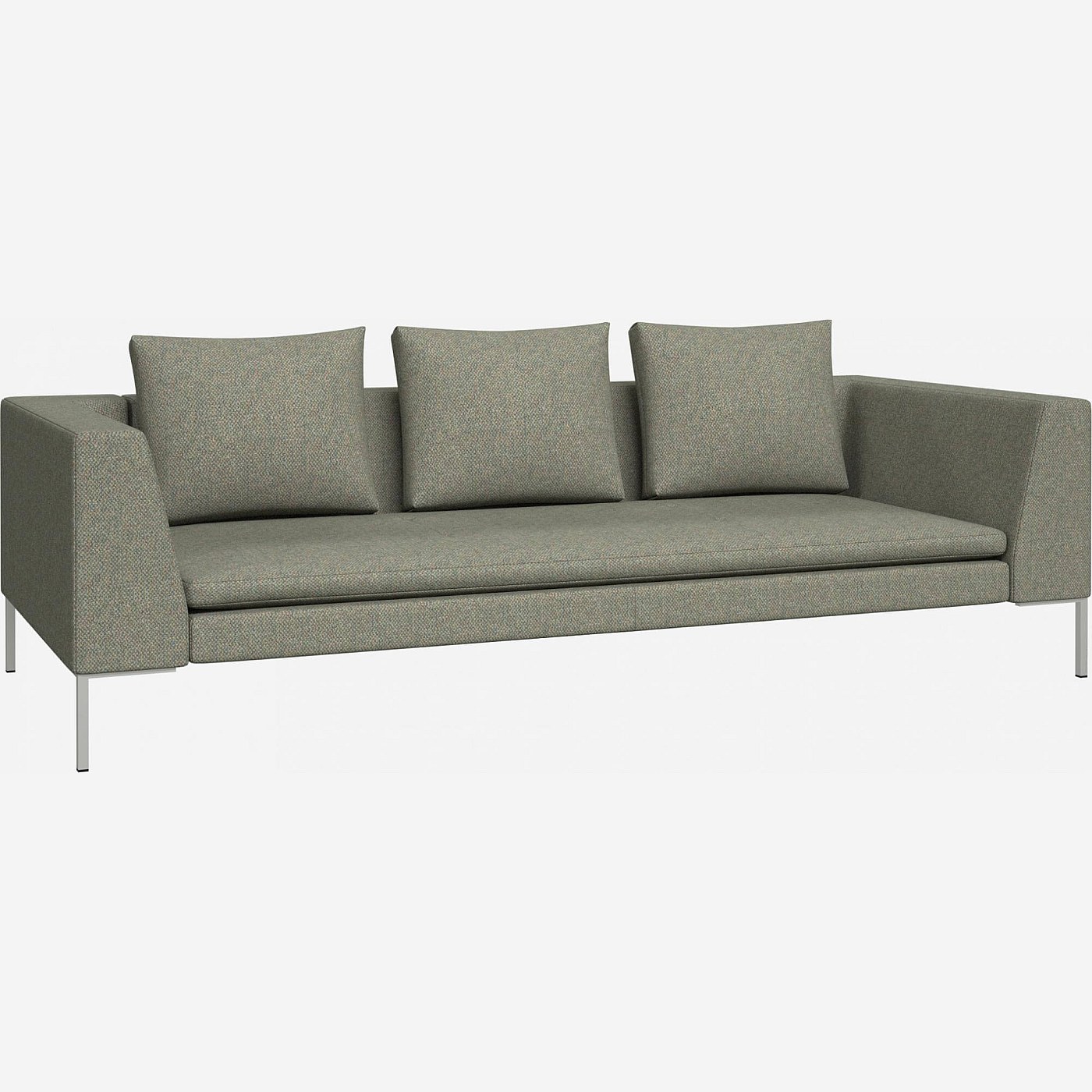 Baci - Sofá de 3 lugares em tecido Bellagio - verde lagoa - Base e ...