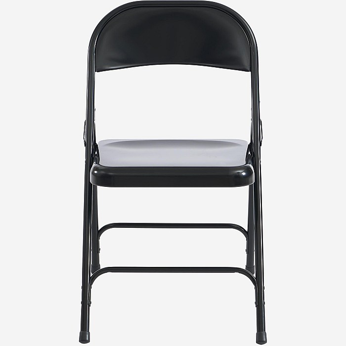 Macadam - Lot de 4 chaises pliantes en acier laqué - Noir